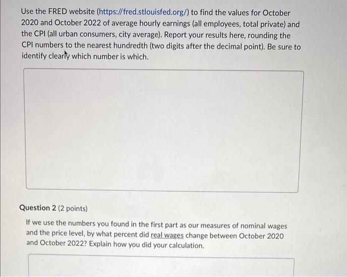 Solved Use the FRED website (https:// fred.stlouisfed.org/) | Chegg.com