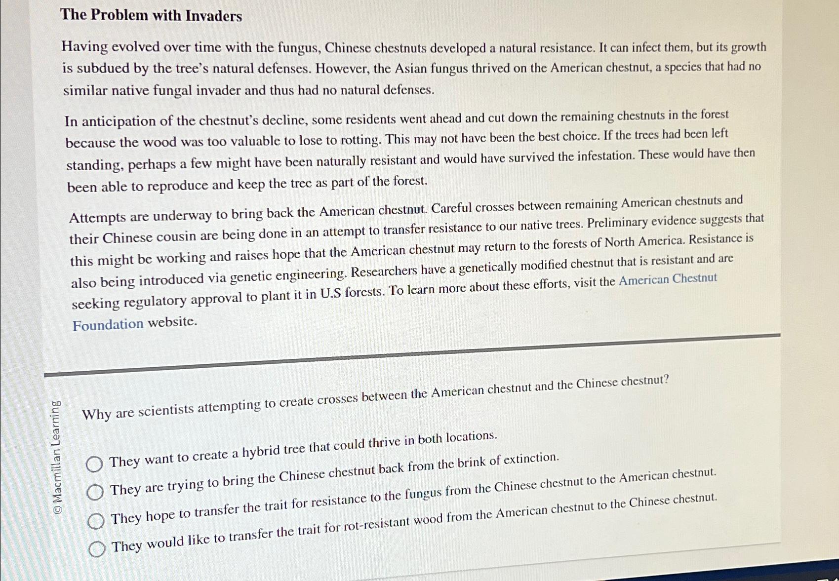 Solved The Problem with InvadersHaving evolved over time | Chegg.com