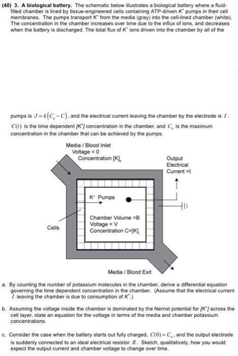 Solved (40) 3. A biological battery. The schematic below | Chegg.com