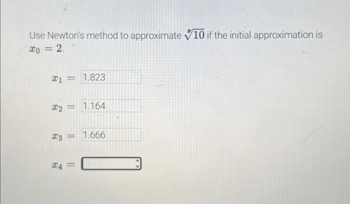 Solved Use Newton's method to approximate quare root of 10 | Chegg.com
