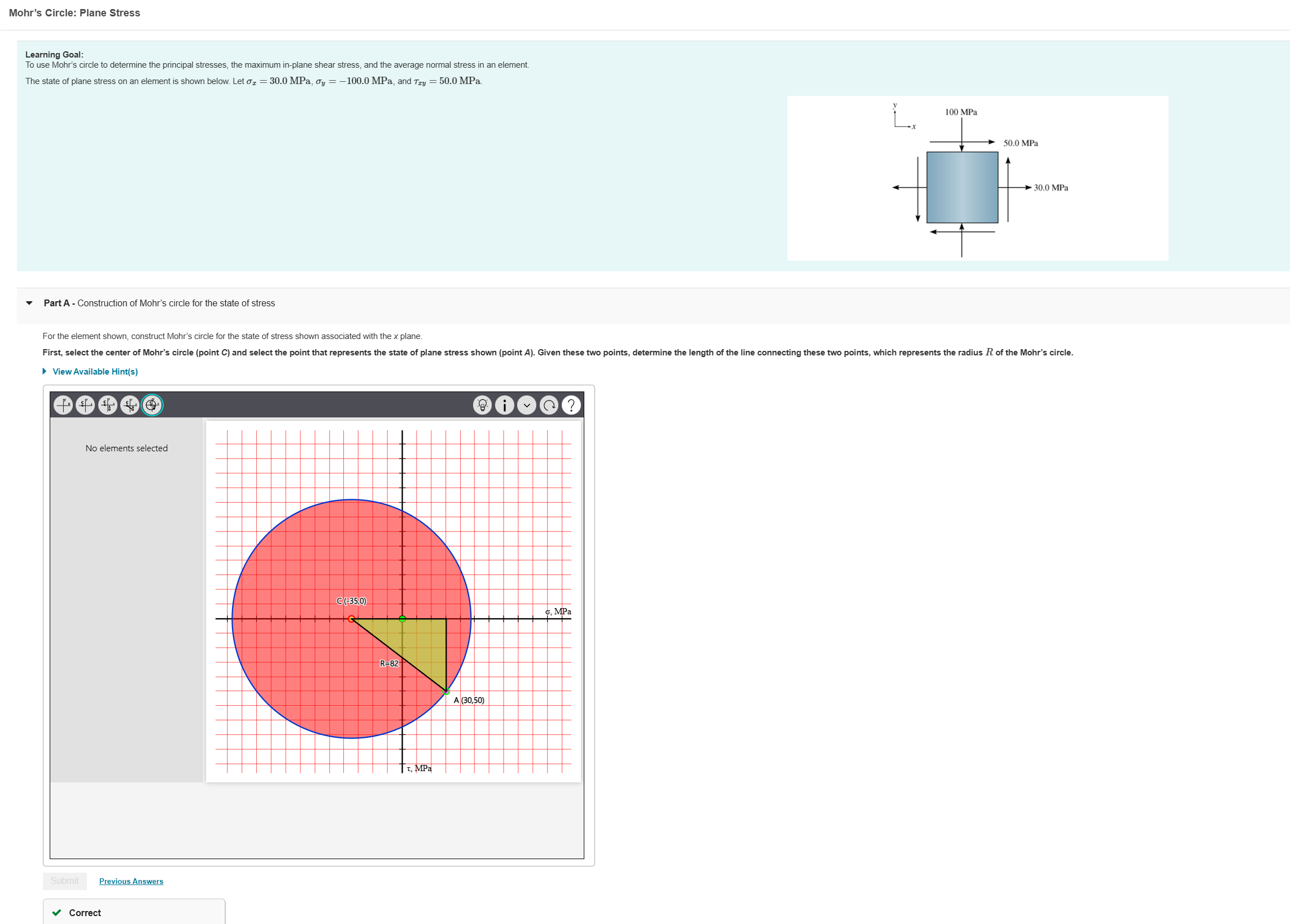 Solved I only need part D ﻿Mohr's Circle: Plane | Chegg.com