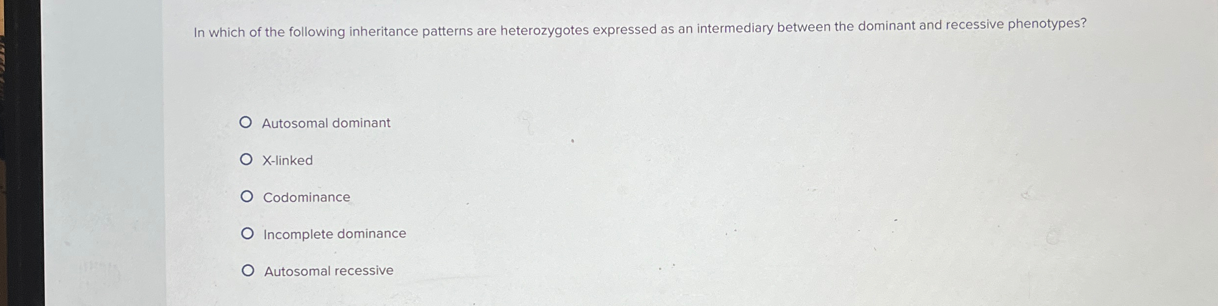 Solved In which of the following inheritance patterns are | Chegg.com
