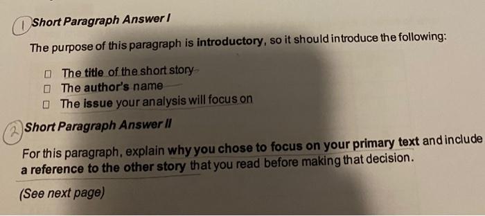 The purpose of this paragraph is introductory, so it | Chegg.com