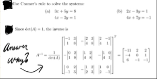 Solved Use Cramer's rule to solve the | Chegg.com