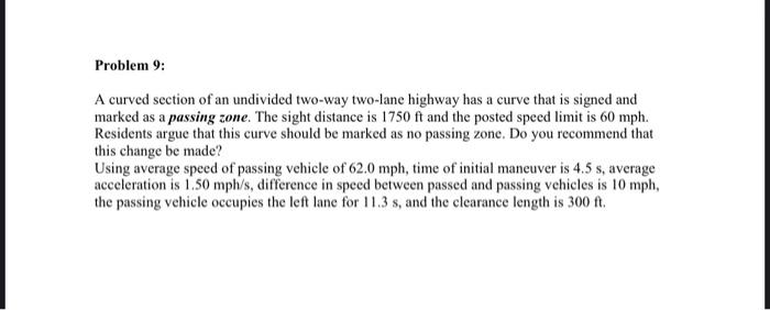 Solved Class Assignment - Highway Design Problem 1: A driver | Chegg.com