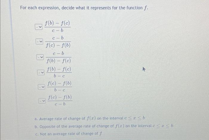 Solved For each expression, decide what it represents for | Chegg.com