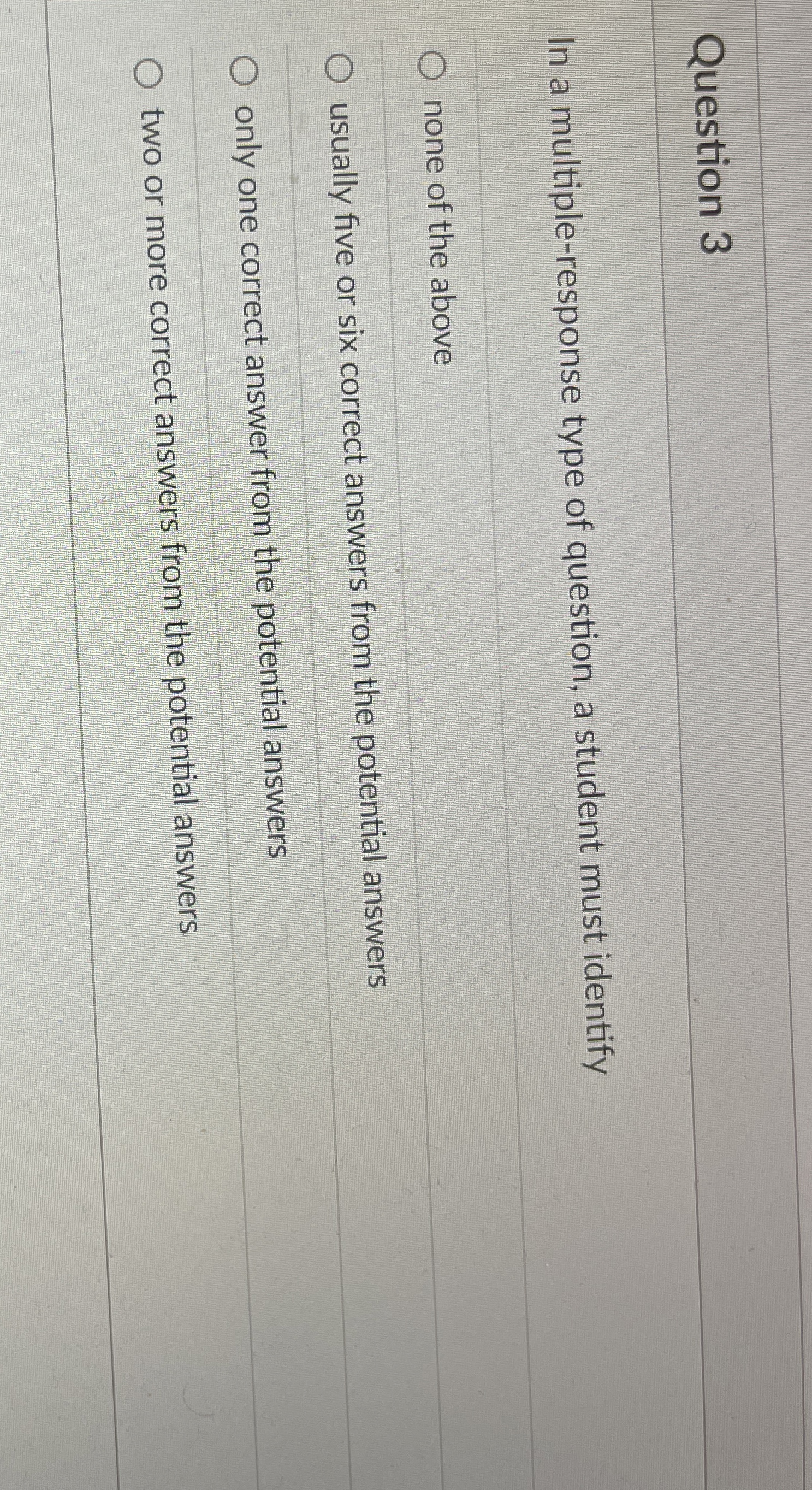 Solved Question 3In a multiple-response type of question, a | Chegg.com