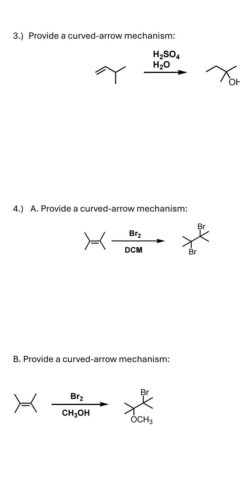 Solved 3.) ﻿Provide a curved-arrow mechanism:4.) ﻿A. | Chegg.com
