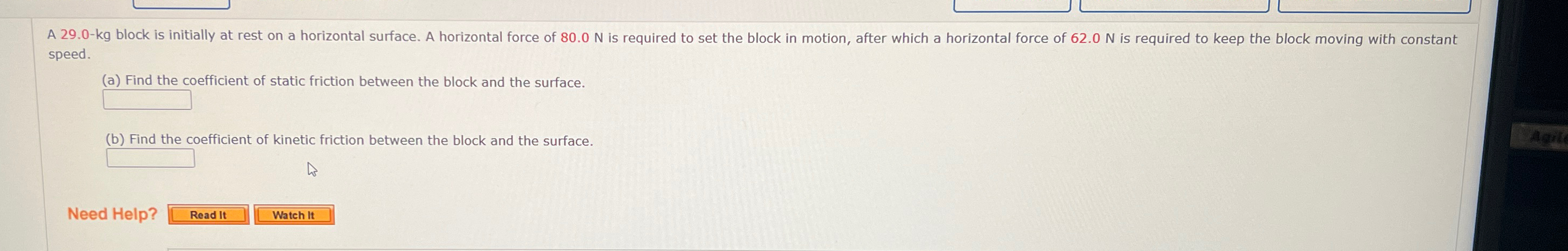 Solved speed.(a) ﻿Find the coefficient of static friction | Chegg.com