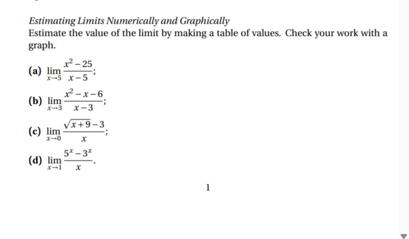 Solved Estimating Limits Numerically and GraphicallyEstimate | Chegg.com
