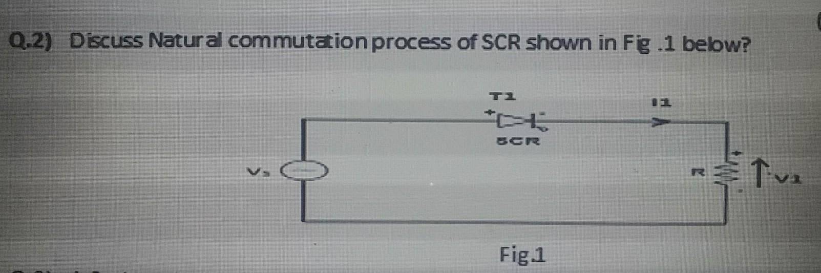 Solved Q.2) Discuss Natural commutation process of SCR shown | Chegg.com