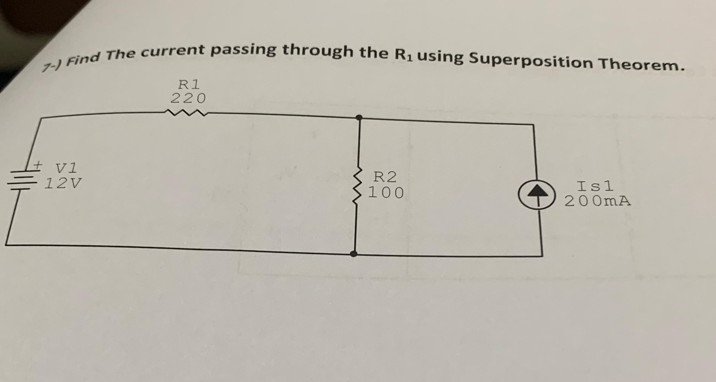 Solved 1-) ﻿Find The current passing through the R1 ﻿using | Chegg.com