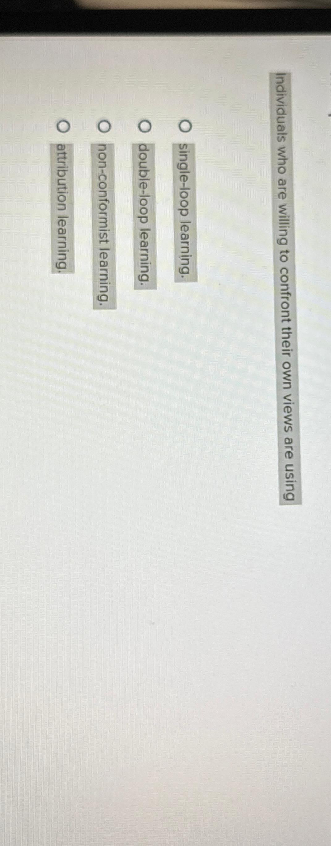 Solved Individuals who are willing to confront their own | Chegg.com
