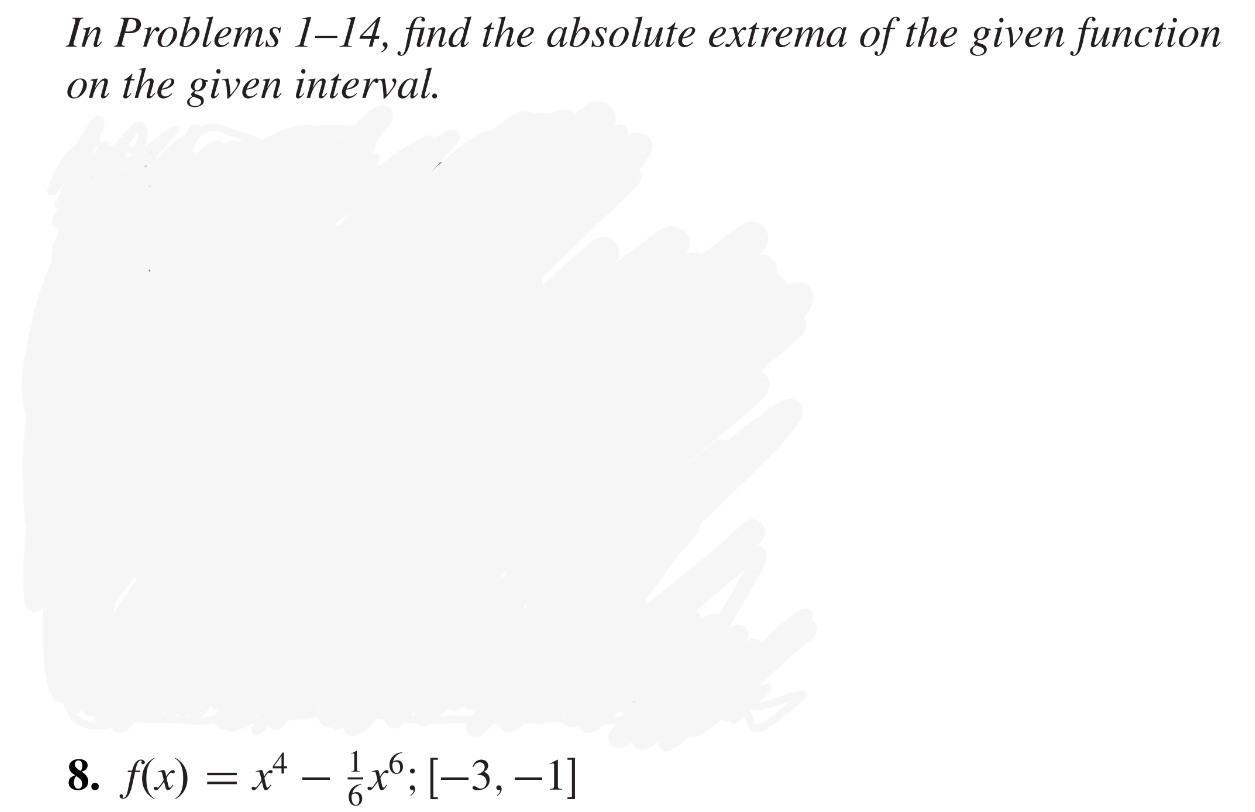 Solved find the absolute extrema of the given function on | Chegg.com