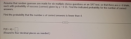 Solved Assume that random guesses are made for six multiple | Chegg.com