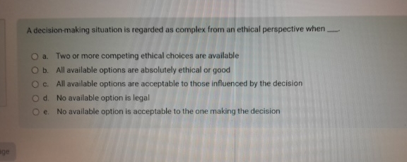 Solved A decision-making situation is regarded as complex | Chegg.com