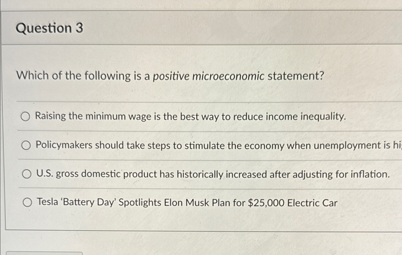 Solved Question 3Which of the following is a positive | Chegg.com