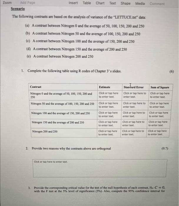 Zoom Add Page Insert Table Chart Text Shape Media | Chegg.com