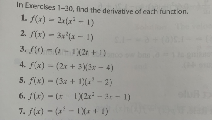Solved In Exercises 1-30, find the derivative of each | Chegg.com