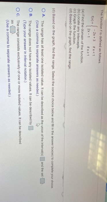 Solved The function fis defined as follows. - 2x+3 if x