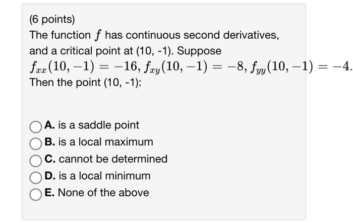Solved The function f has continuous second derivatives, and | Chegg.com