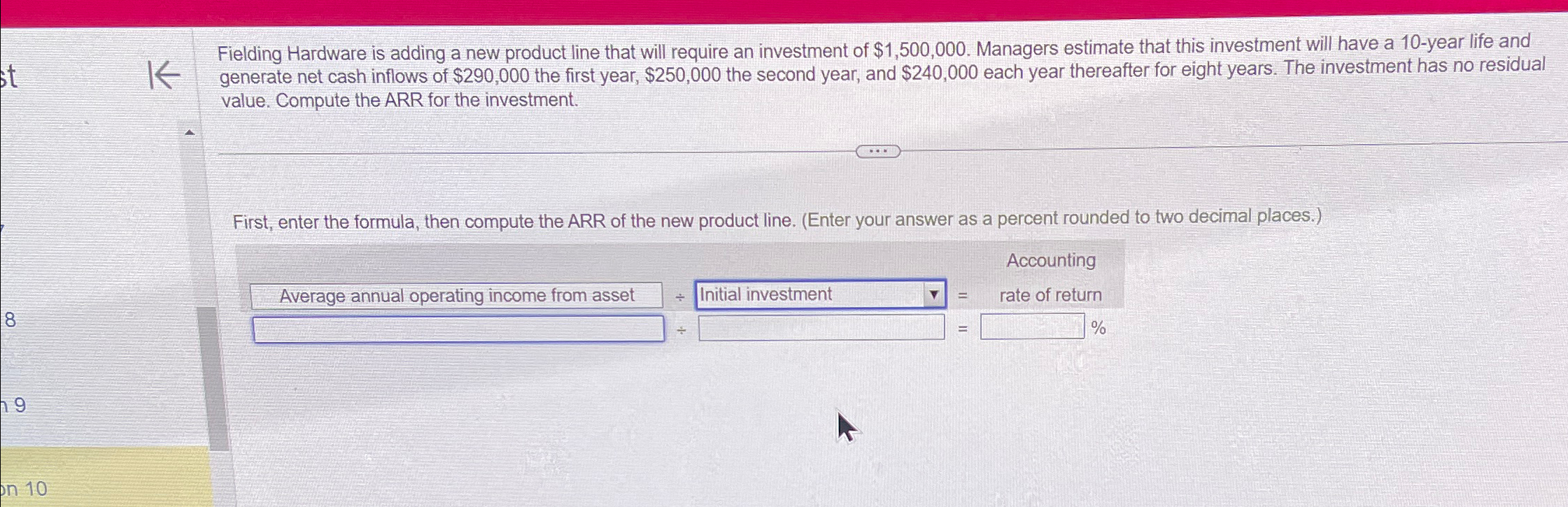 Solved Fielding Hardware is adding a new product line that | Chegg.com
