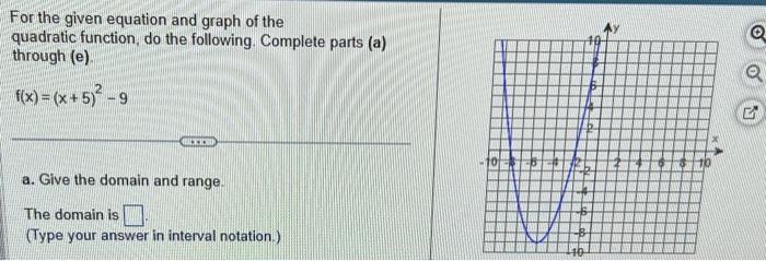 Solved For the given equation and graph of the quadratic | Chegg.com
