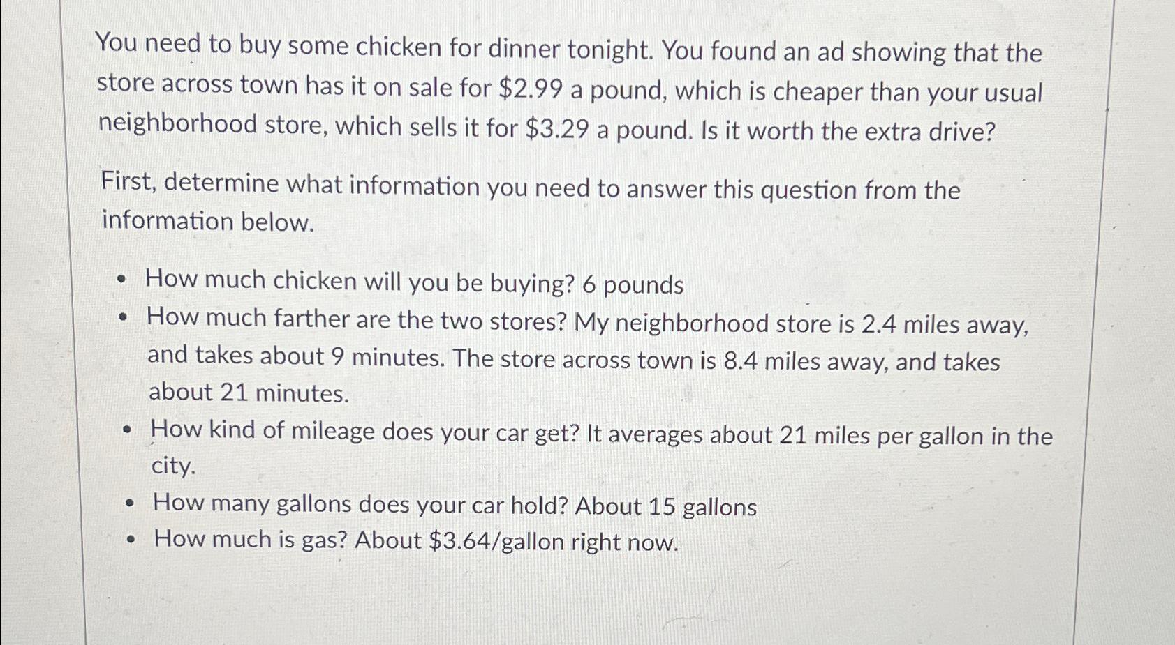 Solved You need to buy some chicken for dinner tonight. You | Chegg.com