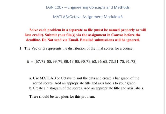 Solved EGN 1007 – Engineering Concepts and Methods | Chegg.com