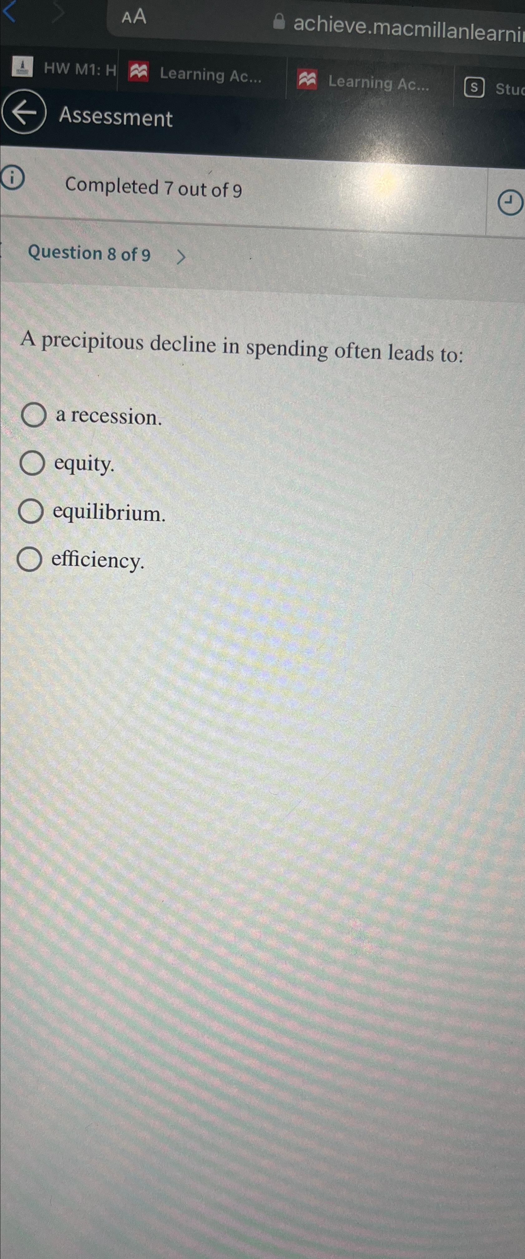 Solved (i) ﻿Completed 7 ﻿out of 9Question 8 ﻿of 9A | Chegg.com