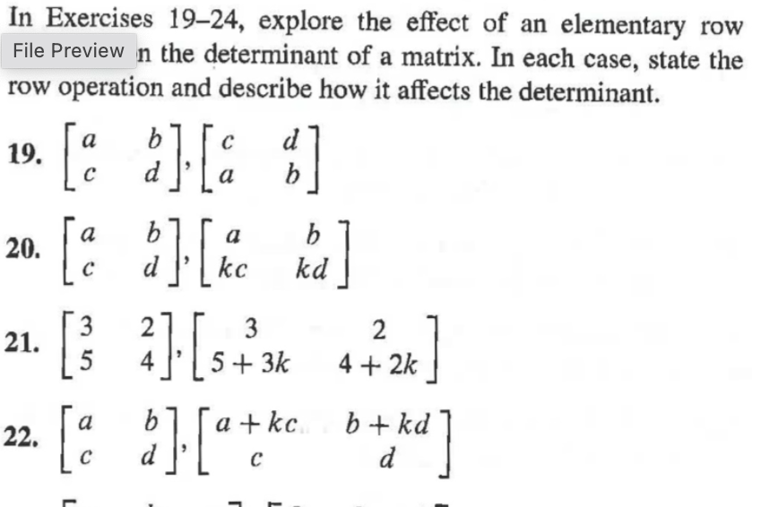 Solved In Exercises 19-24, ﻿explore the effect of an | Chegg.com