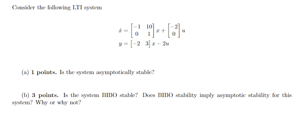 Solved Consider the following LTI | Chegg.com