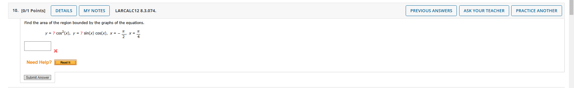 Solved Find the area of ﻿the region bounded by ﻿the graphs | Chegg.com