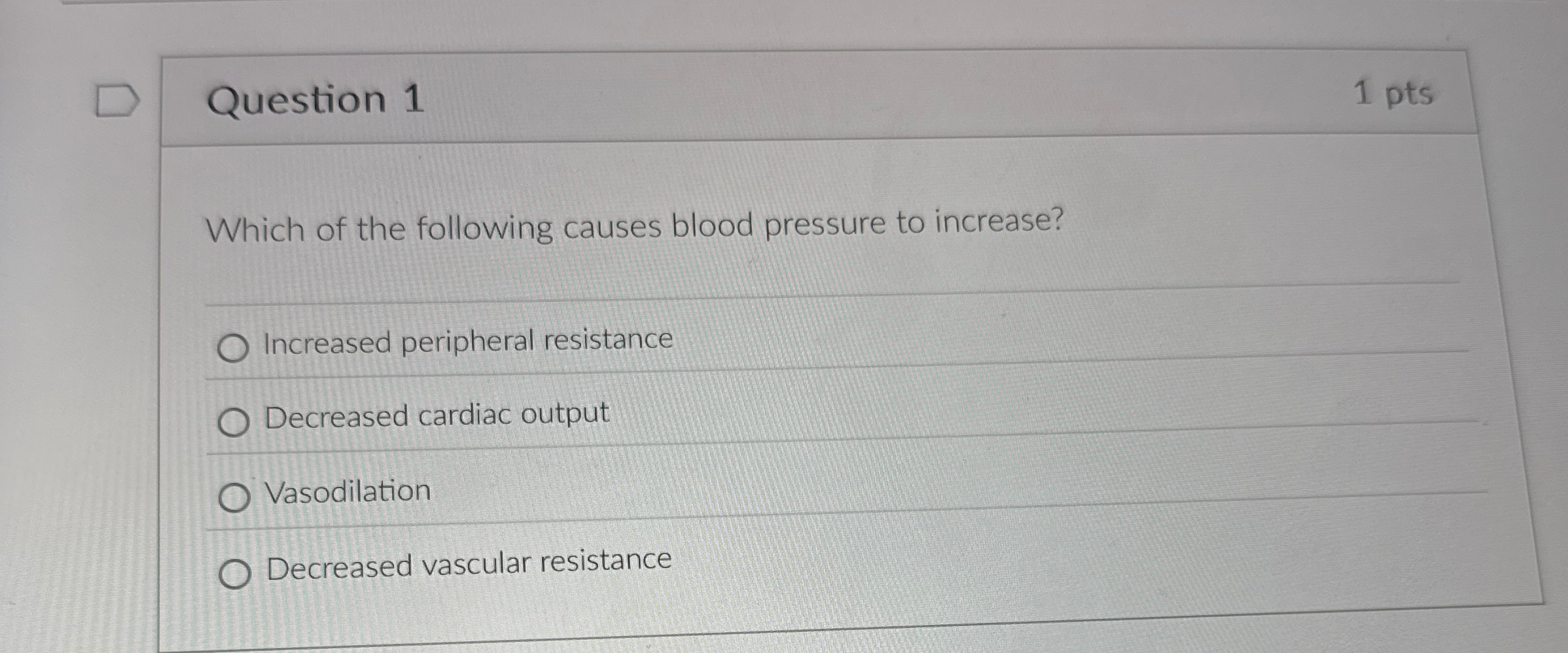 Solved Question 1Which of the following causes blood | Chegg.com