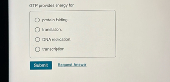 Solved GTP provides energy forprotein | Chegg.com