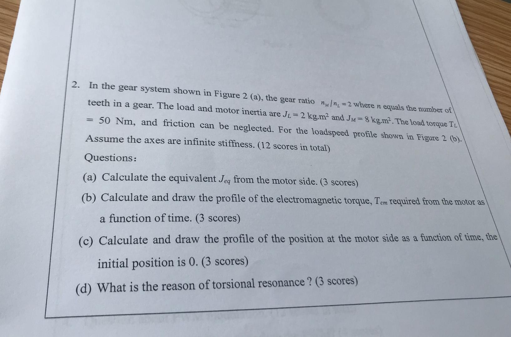 Solved 2. In the gear system shown in Figure 2(a), the gear | Chegg.com