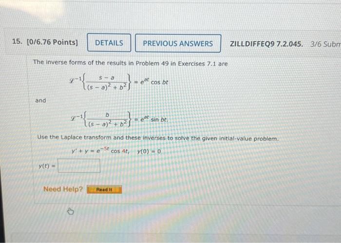 Solved The inverse forms of the results in Problem 49 in | Chegg.com