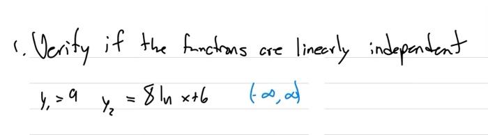 Solved verify if the functions are linear y1= 9 y2=81n x + 6 | Chegg.com