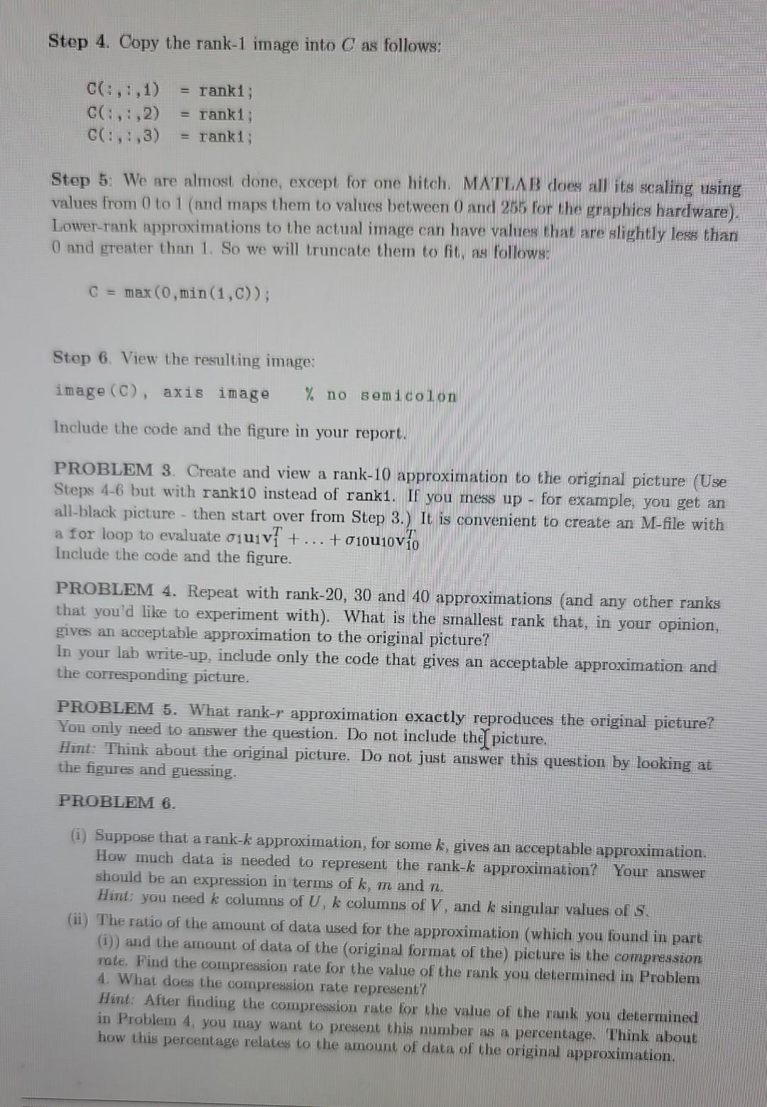 Solved The SVD Decomposition and Image Compression In this | Chegg.com