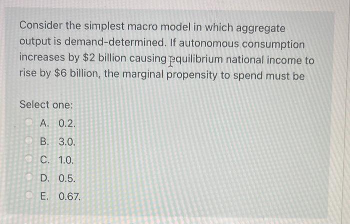 Solved Consider the simplest macro model in which aggregate | Chegg.com