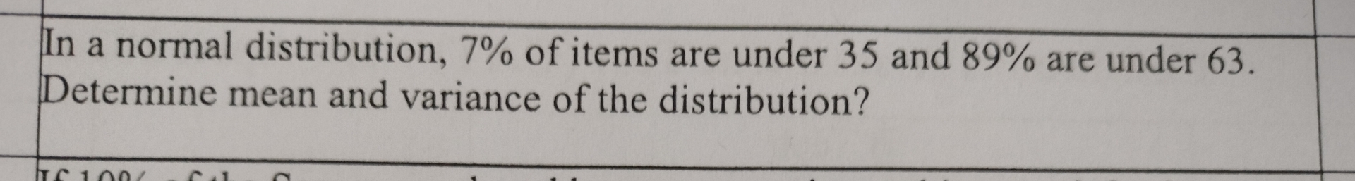 Solved In a normal distribution, 7% ﻿of items are under 35 | Chegg.com