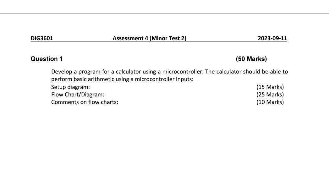 Solved DIG3601Assessment 4 (Minor Test 2)2023-09-11Question | Chegg.com
