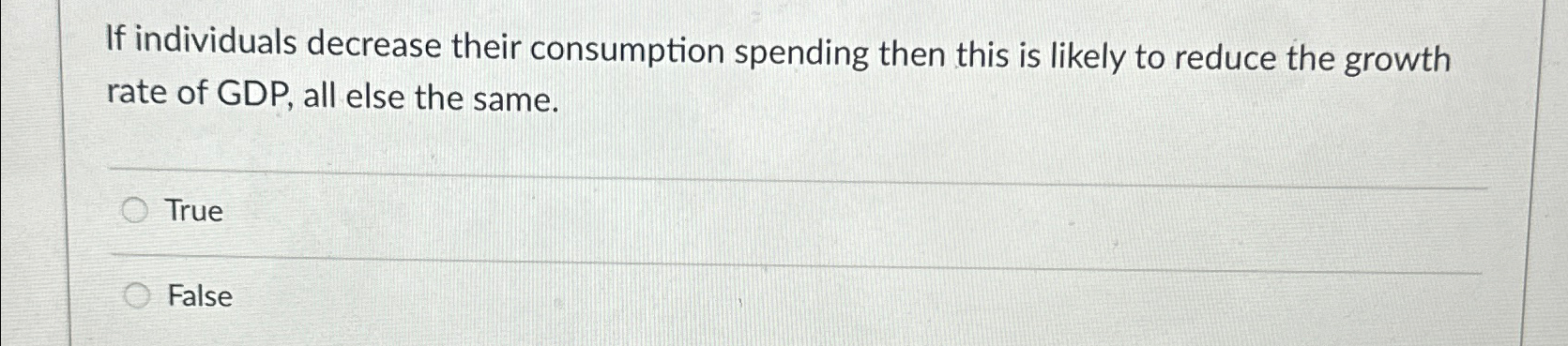 Solved If individuals decrease their consumption spending | Chegg.com