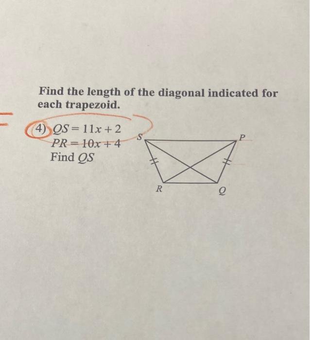 Solved Find the length of the diagonal indicated for each | Chegg.com