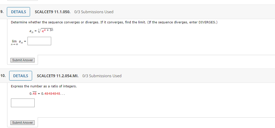 Solved SCALCET9 11.1.050. O/3 Submissions Used Determine | Chegg.com