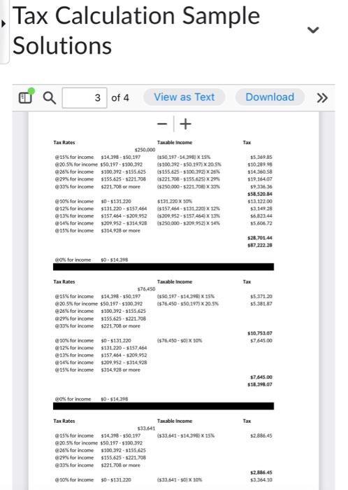 Solved Income Tax Calculation Question 2 Instructions | Chegg.com