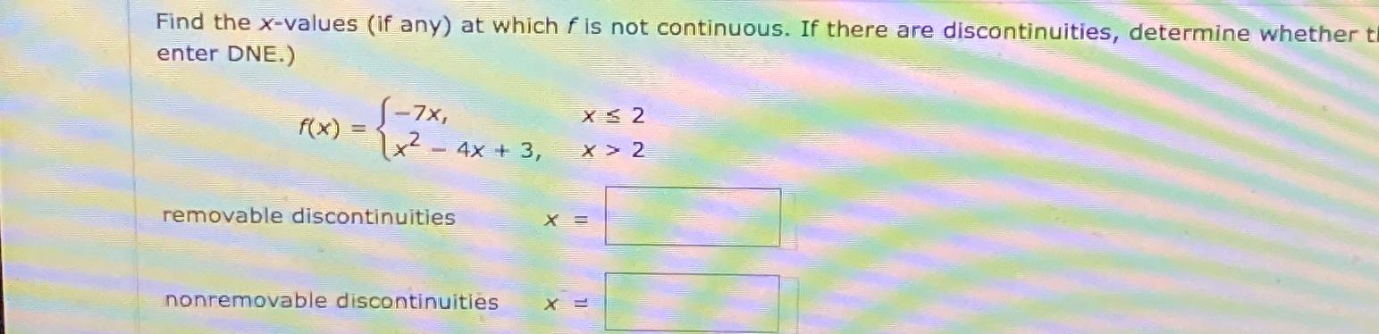 Solved Find the x-values (if any) ﻿at which f ﻿is not | Chegg.com
