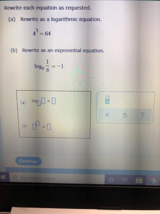 Solved Rewrite Each Equation As Requested A Rewrite As A