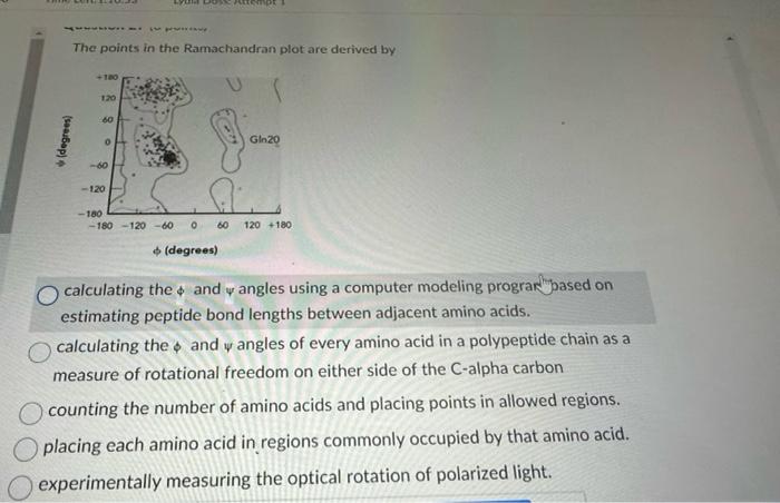 Solved The points in the Ramachandran plot are derived by | Chegg.com