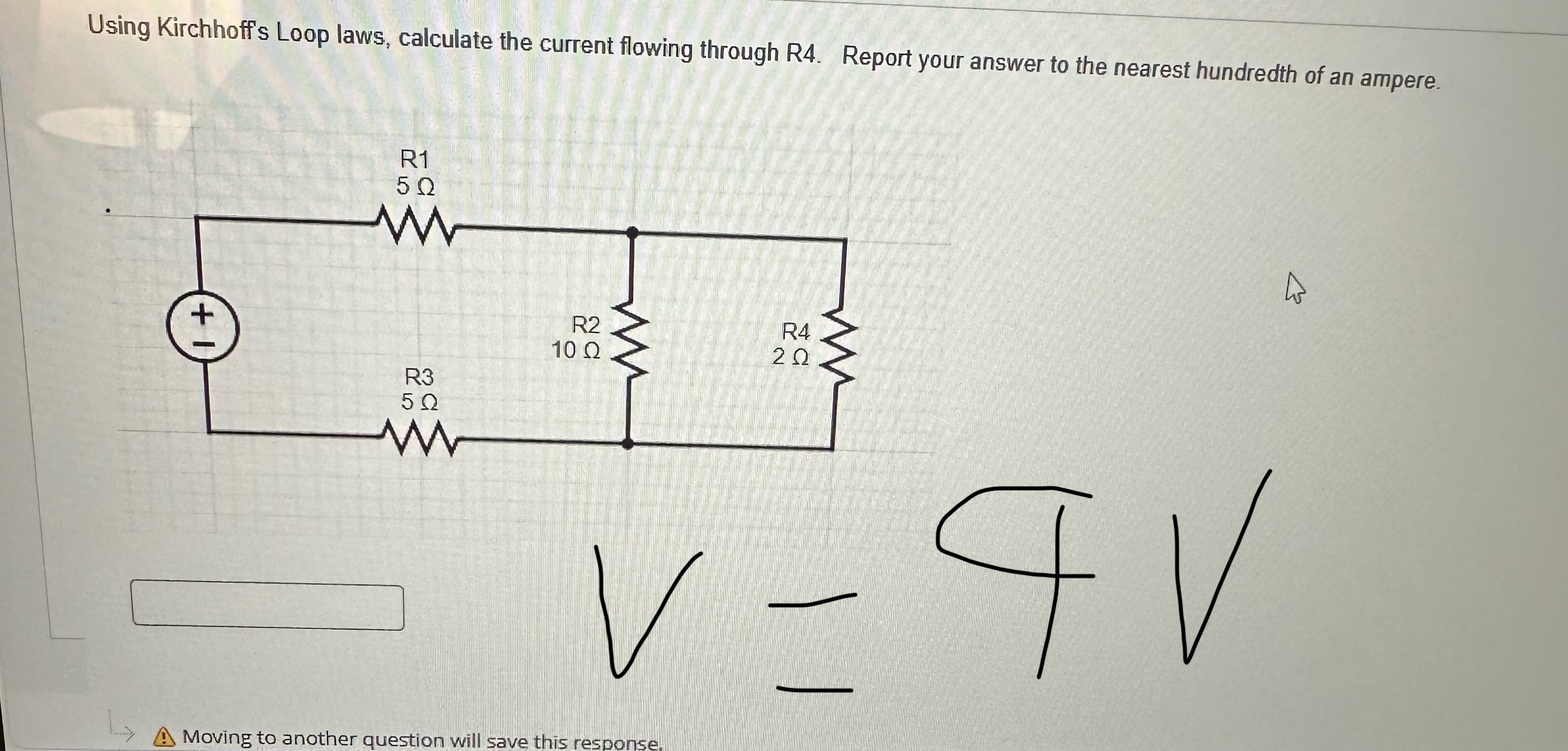 Solved Using Kirchhoff's Loop laws, calculate the current | Chegg.com